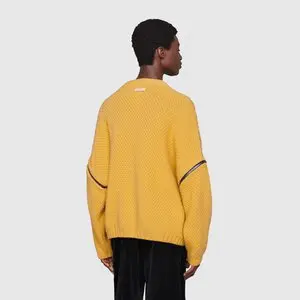 Gucci V-neck Cable Knit Pullover With Removable Sleeves