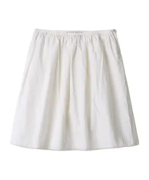 Miu Miu Slubbed Poplin Skirt With Lace Trim