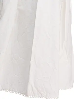 Miu Miu Slubbed Poplin Skirt With Lace Trim