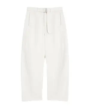 LEMAIRE Twisted Belted Straight-leg Trousers - White