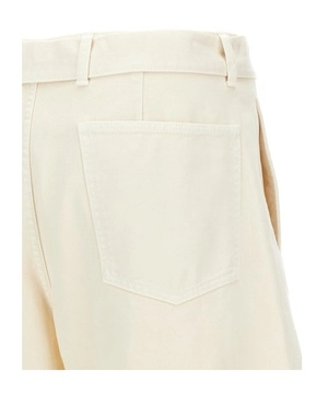 LEMAIRE Twisted Belted Straight-leg Trousers - White