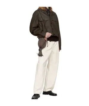 LEMAIRE Twisted Belted Straight-leg Trousers - White