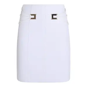 Elisabetta Franchi High-waisted Mini Skirt With Gold Logo Plaque