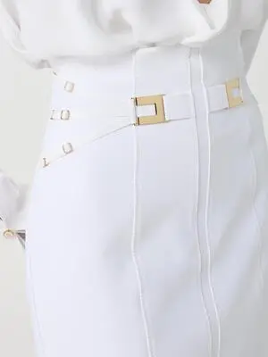 Elisabetta Franchi High-waisted Mini Skirt With Gold Logo Plaque