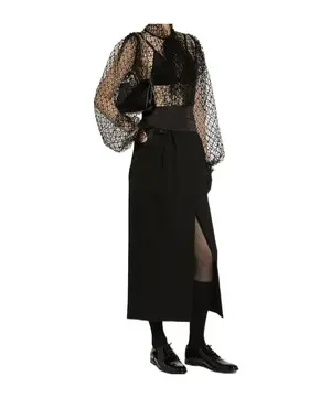 Dolce & Gabbana Calf-length Tuxedo Pencil Skirt - Black