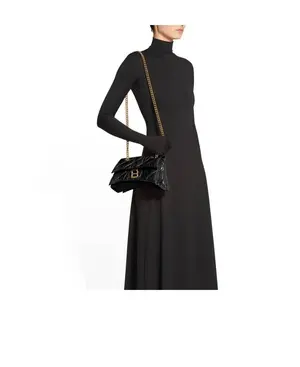 Balenciaga Crush Small Shoulder Bag - Black