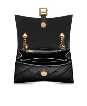 Balenciaga Crush Small Shoulder Bag - Black