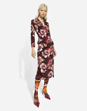 Dolce & Gabbana Floral Print Single-breasted Blazer
