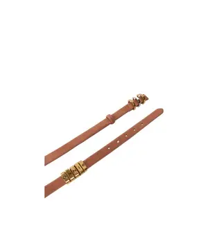 Pinko 2cm Suede Belt With Logo-engraved Rings