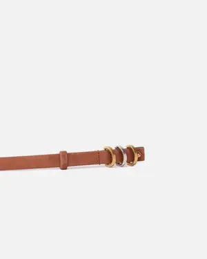 Pinko 2cm Suede Belt With Logo-engraved Rings