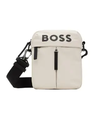 Hugo Boss Logo Canvas Cross-body Bag - Off-white