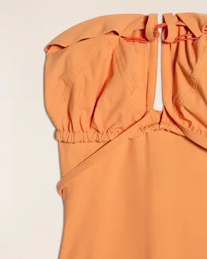 Jacquemus Lace Detail Strapless Midi Dress