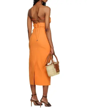 Jacquemus Lace Detail Strapless Midi Dress