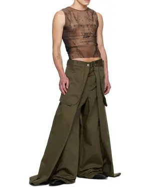 JEAN PAUL GAULTIER Low-rise Layered Wide-leg Pants