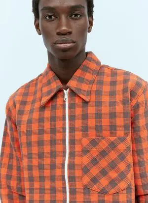 WALES BONNER Plaid Long Sleeve Zip Up Jacket