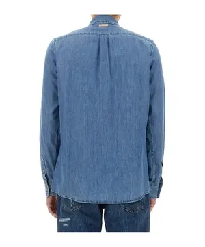 Dolce & Gabbana Dolce Gabbana Curved Hem Denim Shirt