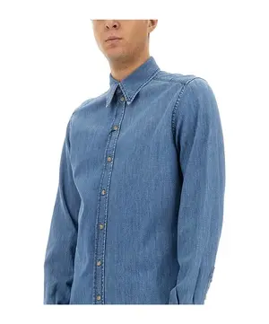 Dolce & Gabbana Dolce Gabbana Curved Hem Denim Shirt