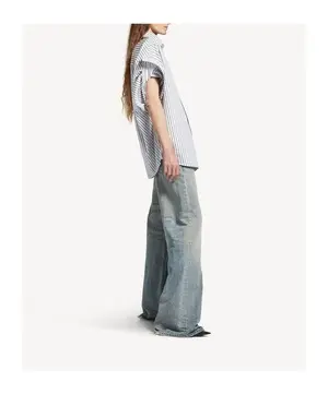 Balenciaga Button-down Shirt With Folded Cuffs - White/blue