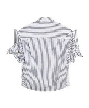 Balenciaga Tucked Short-sleeve Shirt - White/blue