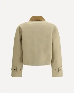 Burberry Rib Velvet Collared Cropped Jacket