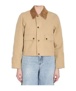 Burberry Rib Velvet Collared Cropped Jacket
