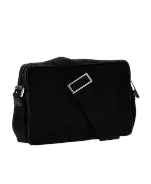 Prada Triangle Logo Shoulder Bag - Black