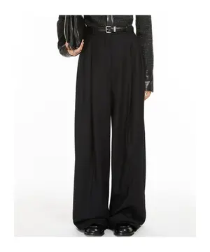 Sportmax Kien Belted Wide Leg Pants - Black