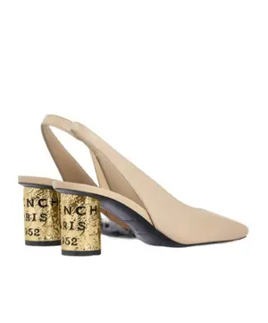 Givenchy Tape Slingback Pumps In Calfskin Leather - Beige
