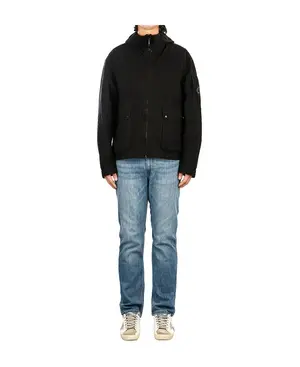 C.P. COMPANY Zipper Casual Jacket With Hood - Black