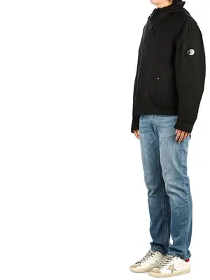 C.P. COMPANY Zipper Casual Jacket With Hood - Black