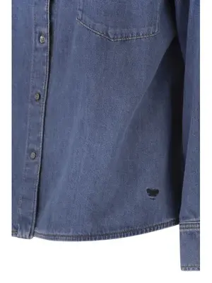 Max Mara Denim Shirt With Butterfly Embroidery - Navy Blue