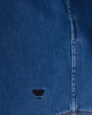 Max Mara Denim Shirt With Butterfly Embroidery - Navy Blue