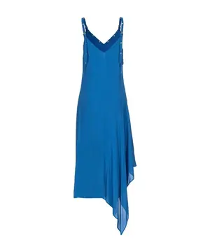 Pinko Asymmetrical V-neck Embellished Dress