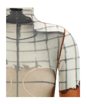 JEAN PAUL GAULTIER Printed Tulle Bodysuit