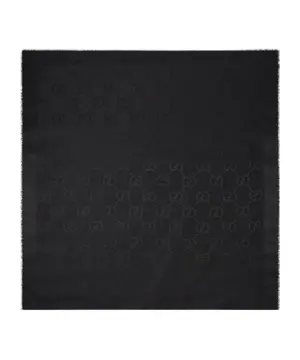 Gucci Gg Jacquard Shawl - Black
