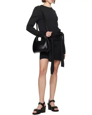 LEMAIRE Trompe L'oeil Crewneck Jumper With Wool Straps - Anthracite