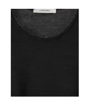 LEMAIRE Trompe L'oeil Crewneck Jumper With Wool Straps - Anthracite