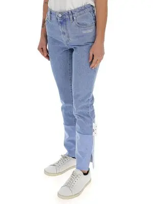Off-White High-rise Straight-leg Jeans - Multicolor