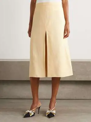 Valentino Garavani Wide-leg Midi Skirt With Front Slit