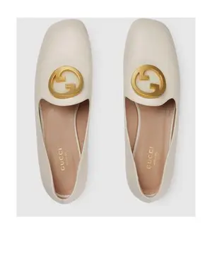 Gucci Blondie Logo-plaque Loafers - White