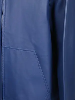 Bottega Veneta Zip Hooded Leather Jacket