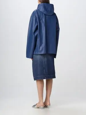 Bottega Veneta Zip Hooded Leather Jacket