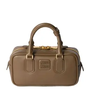Miu Miu Logo-embossed Small Tote Bag - Brown