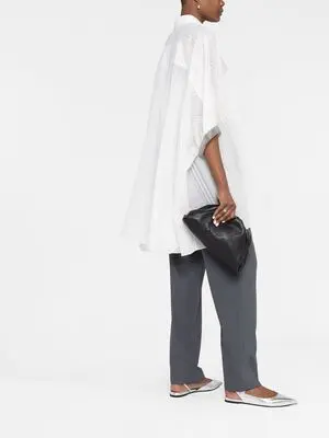 Brunello Cucinelli Sheer Striped Shirt With Embellished Cuffs