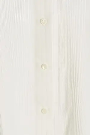Brunello Cucinelli Sheer Striped Shirt With Embellished Cuffs