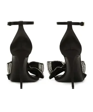 Dolce & Gabbana Embellished Dg Logo Sandals With Bow Detailing