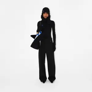 Burberry Ekd Embroidered Ribbed-knit Scarf