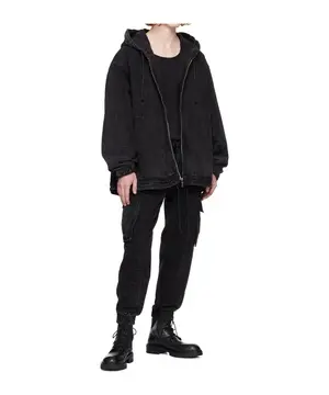 JUUN.J Faded Workwear Denim Trousers - Black