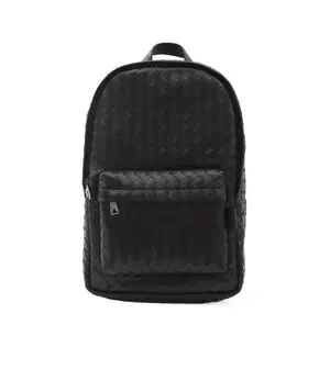 Bottega Veneta Intrecciato Leather Backpack - Black