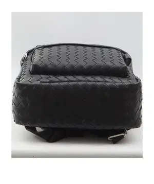 Bottega Veneta Intrecciato Leather Backpack - Black